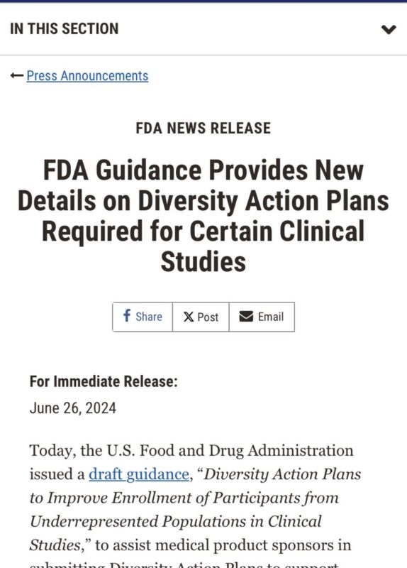 FDA Guidance Provides New Details On Diversity Action Plans Required
