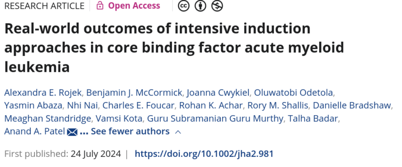 Anand Patel: Analysis of intensive chemotherapy in CBF-AML - OncoDaily
