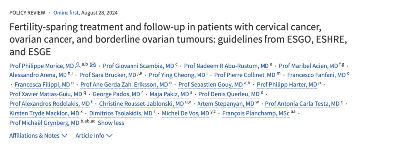 ESGO-ESHRE-ESGE guidelines for fertility-sparing treatment and follow ...