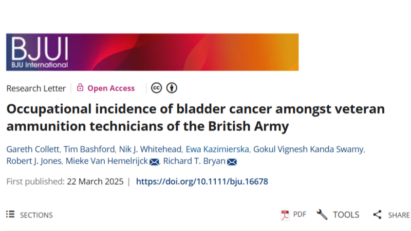 Occupational incidence of bladder cancer amongst veteran ammunition ...