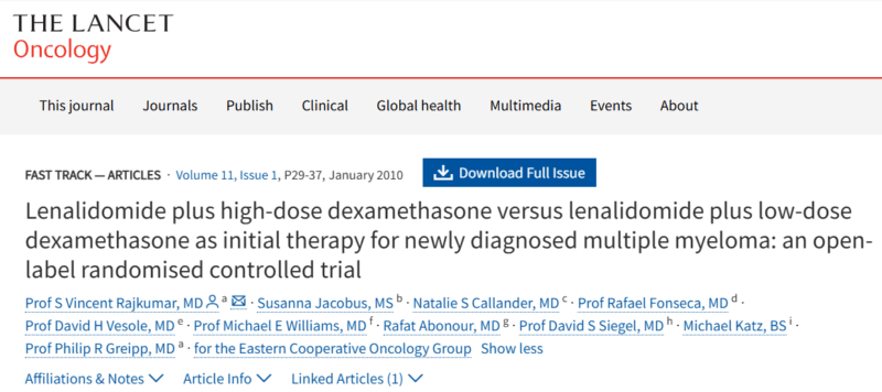 Vincent Rajkumar: 15 Years Since We Changed Myeloma Care with Less ...