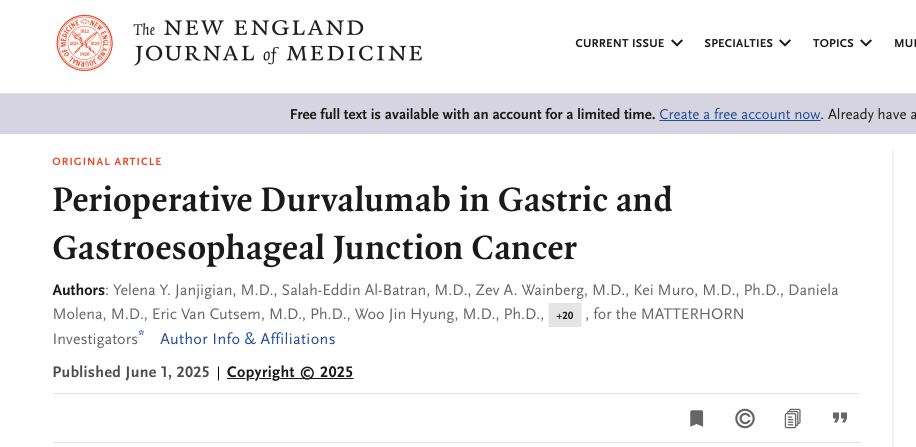 MATTERHORN Trial at ASCO 2025: Durvalumab plus FLOT Shows Significant ...