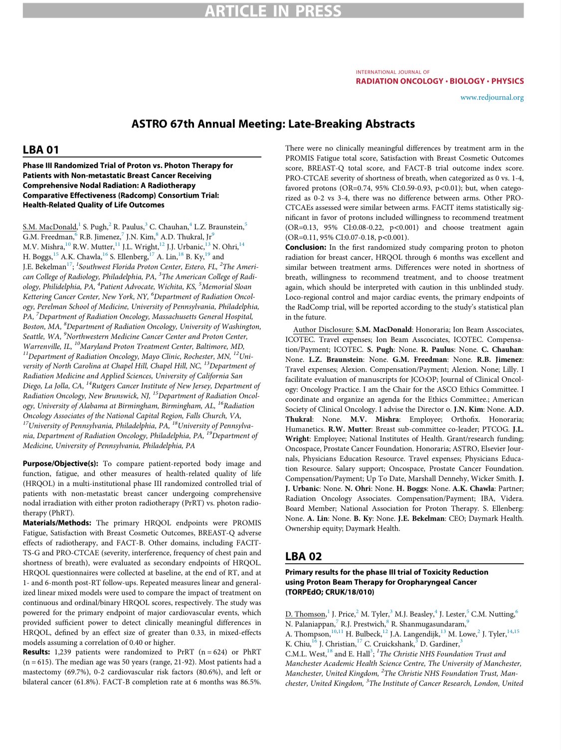 First RCT Proton vs Photon RT in Breast Cancer - OncoDaily