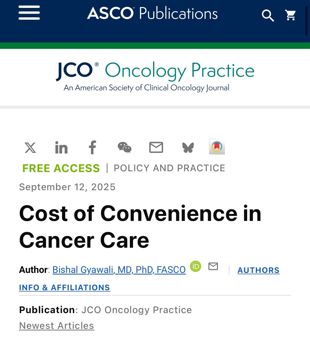 Bishal Gyawali: Cost of Convenience in Cancer Care - OncoDaily