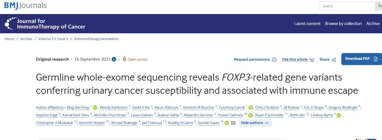 Jad Chahoud: Germline Genetics of UTCs and Their Impact on ICI Response ...
