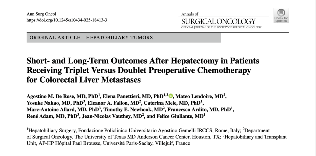 Triplet Versus Doublet Chemotherapy Before Hepatectomy in Colorectal ...