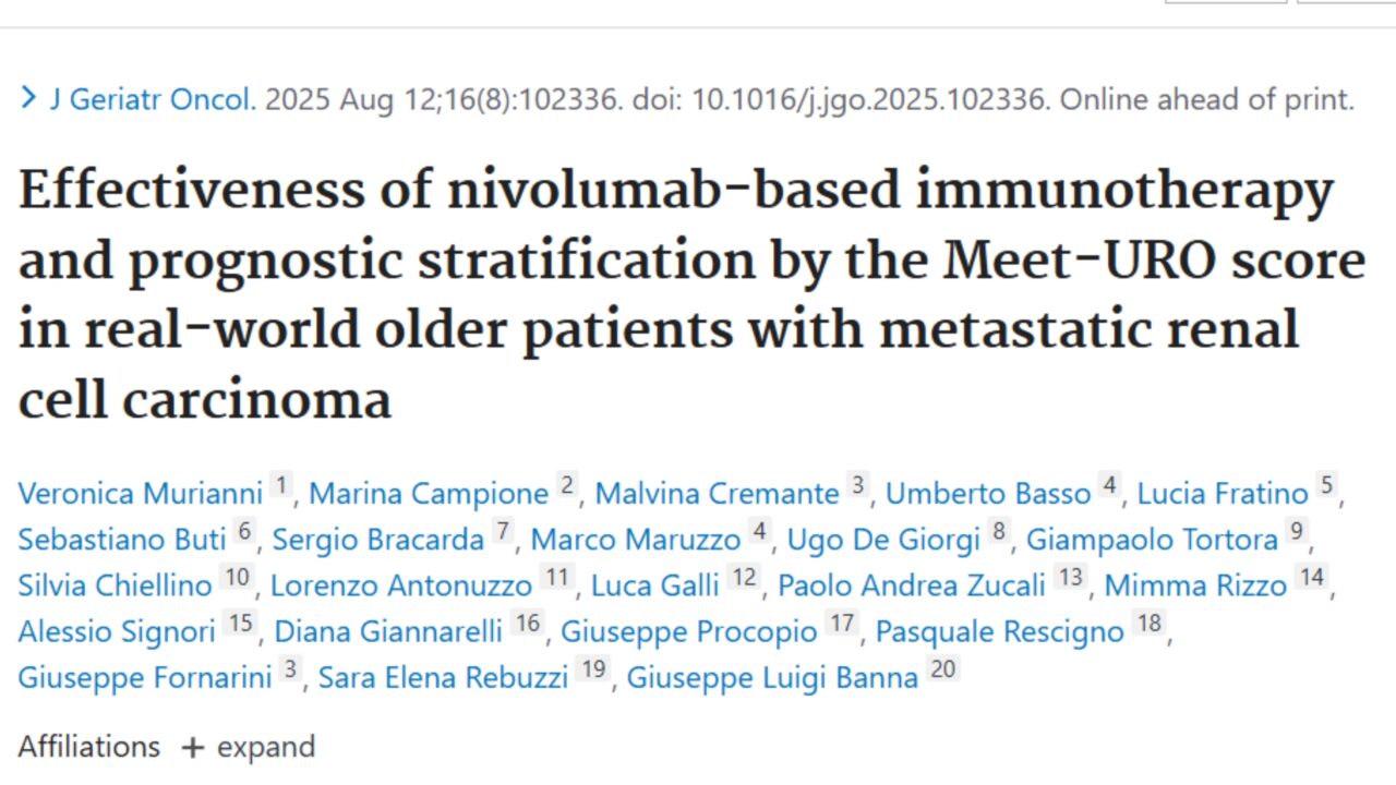 Giuseppe Banna: Real-World Outcomes of Nivolumab in mRCC - Age Is No ...