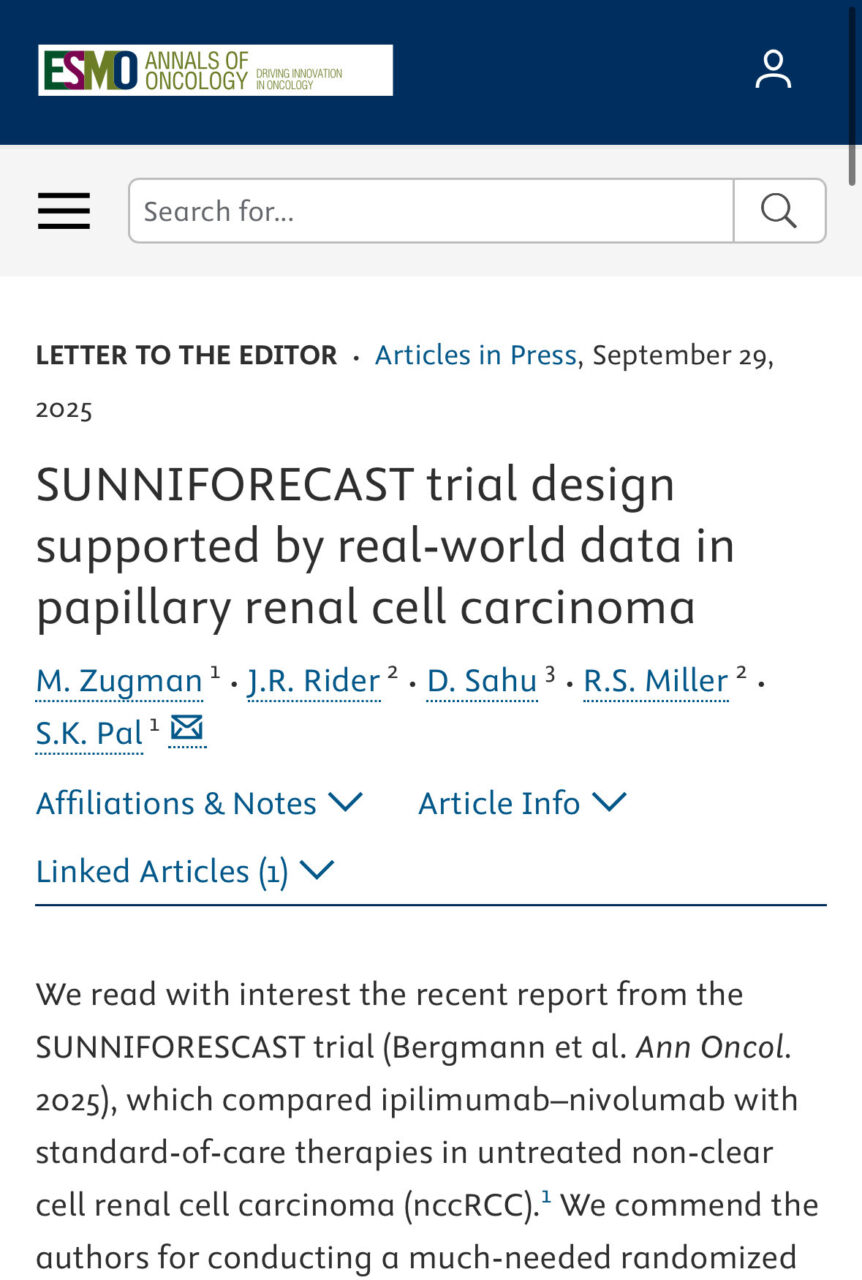 Miguel Zugman Highlights Key Findings from SUNNIFORECAST Trial at ESMO ...