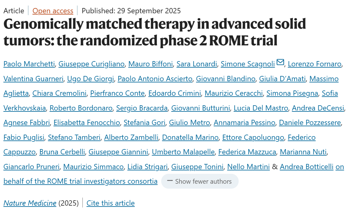 Giuseppe Curigliano: The ROME Trial - A National Effort to Bring ...