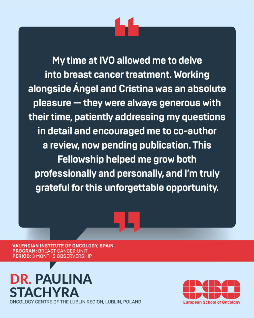 Paulina Stachyra's Experience from a 3-Month Observership at the ...