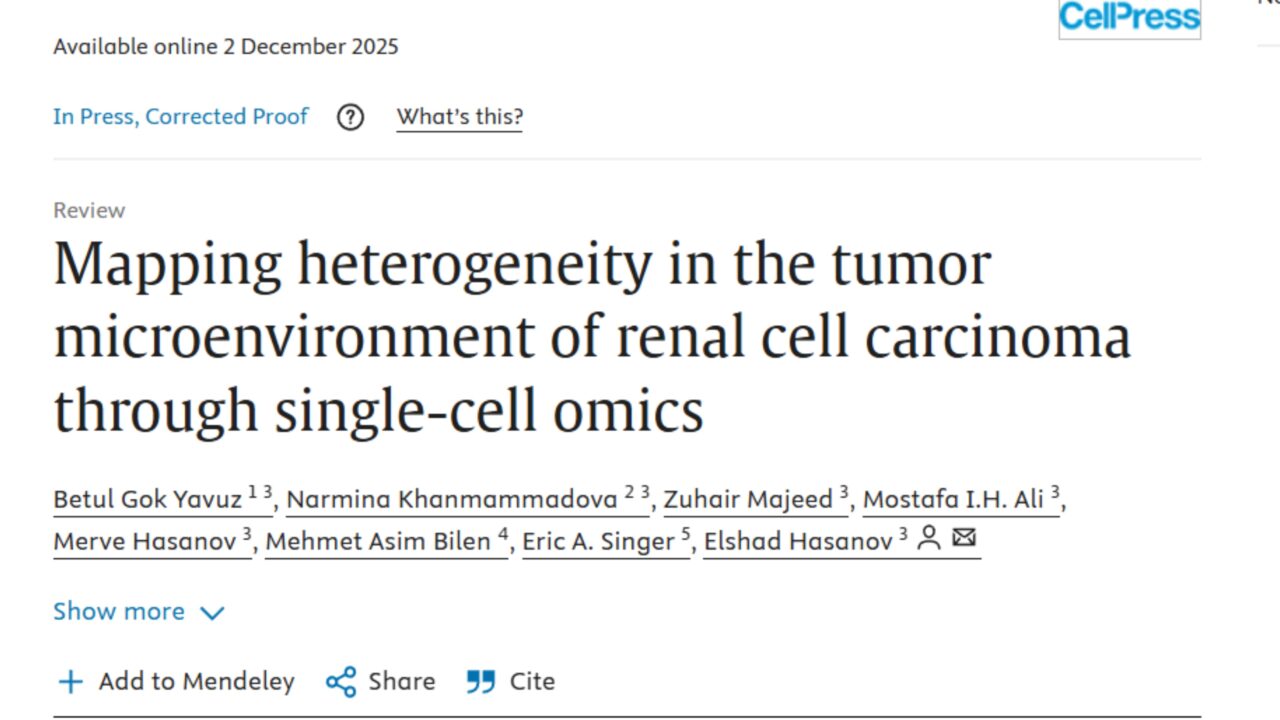 Elshad Hasanov: Holiday-Season Read on RCC Tumor Microenvironment ...
